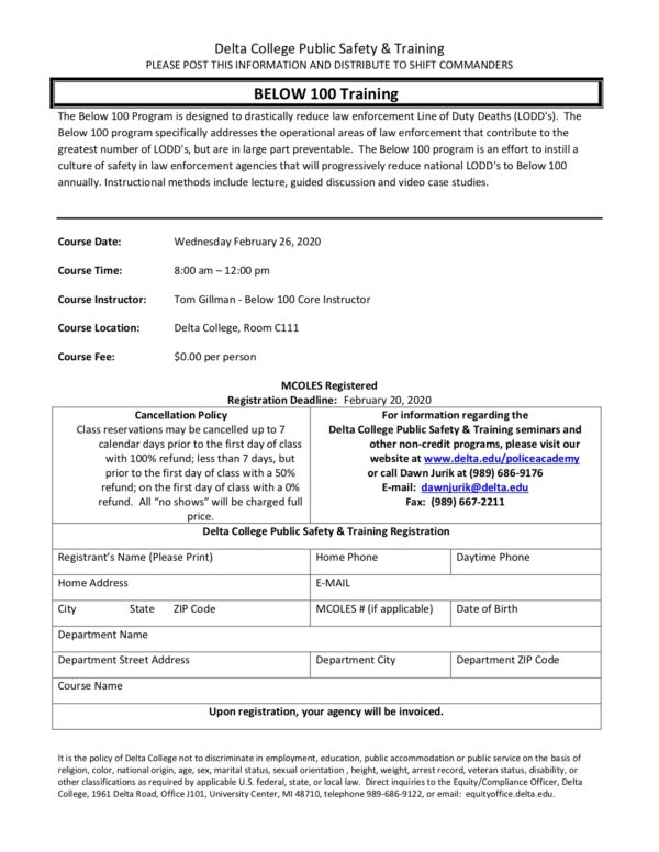 Below 100 Intensive - University Center, MI - BELOW100.ORG