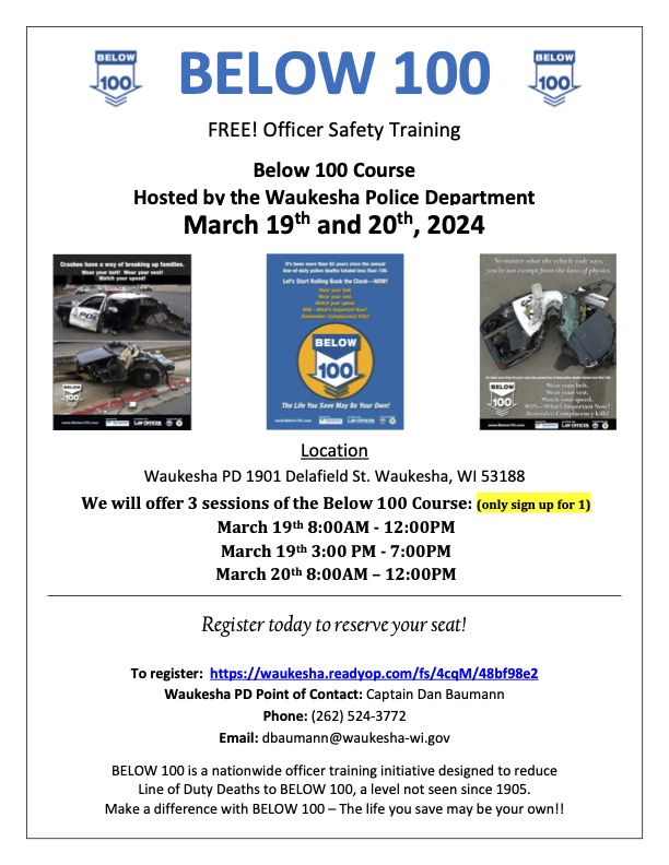 Below 100 Intensive Course - Waukesha WI - BELOW100.ORG